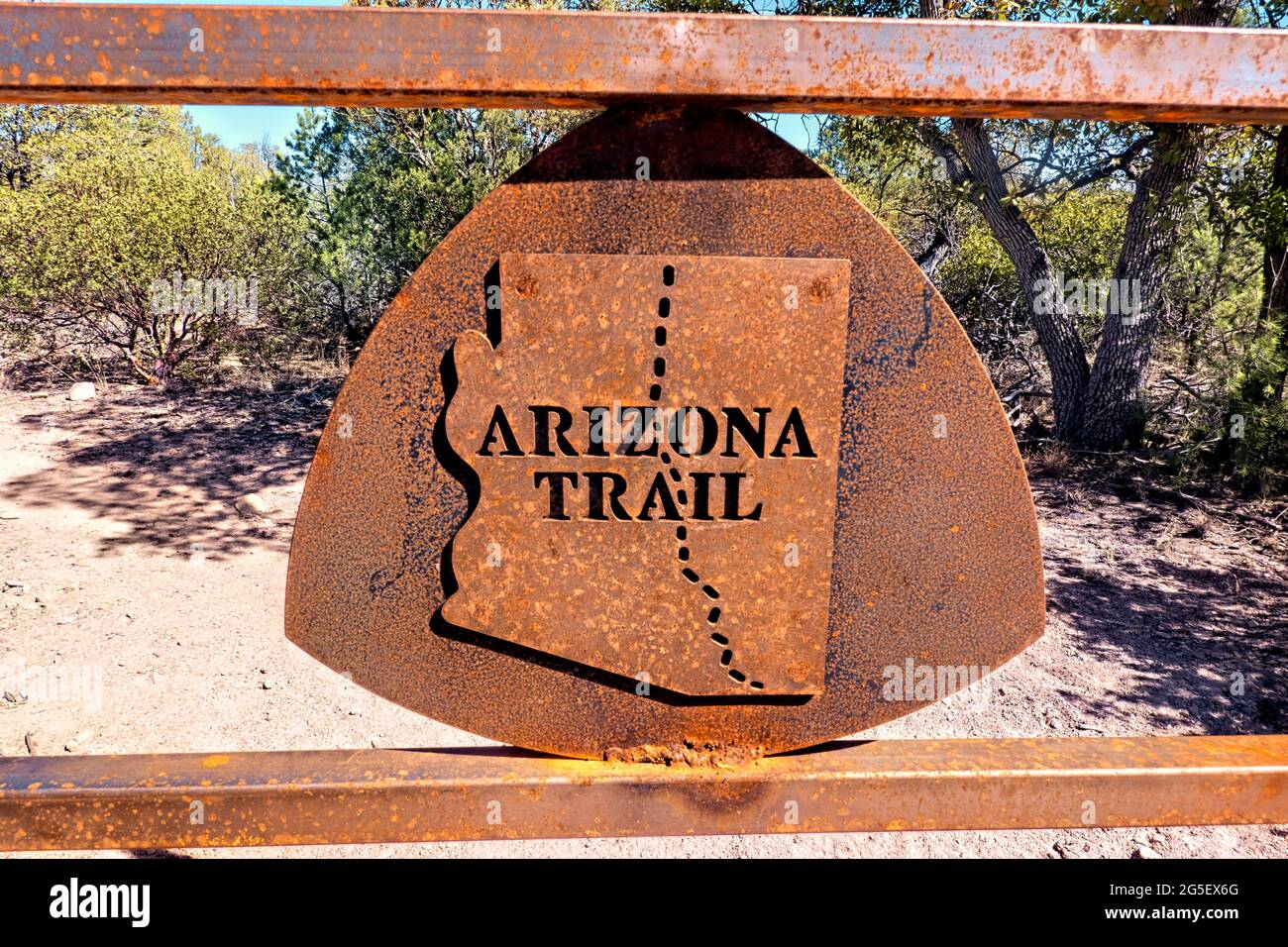 One of the many livestock gates along the Arizona Trail, Arizona, U.S.A ...