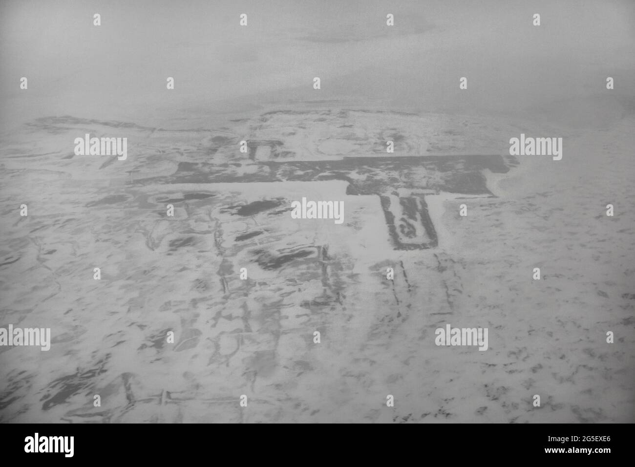 Oil pipeline and iceroad leading from the ConocoPhillips oilwells in ...