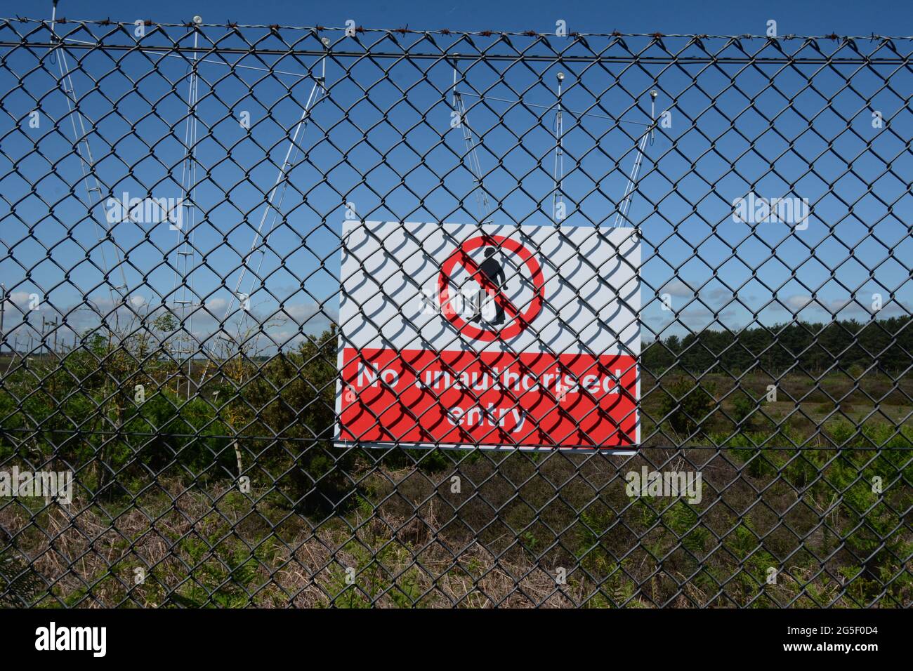 Perimeter sign at Rendlesham Forest where there was a UFO sighting at ...