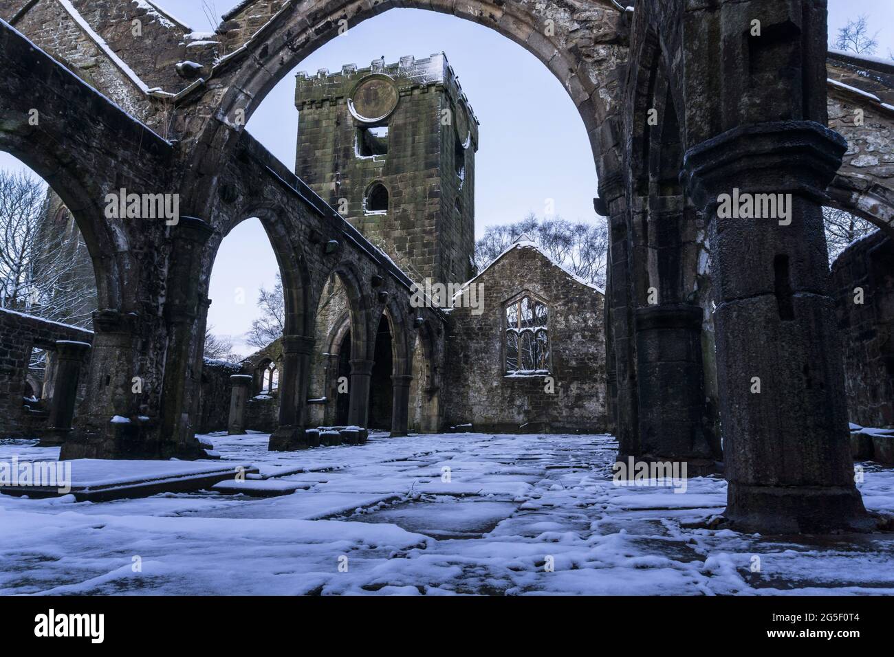 The old ruins of the Church of St Thomas a' Becket in Heptonstall ...