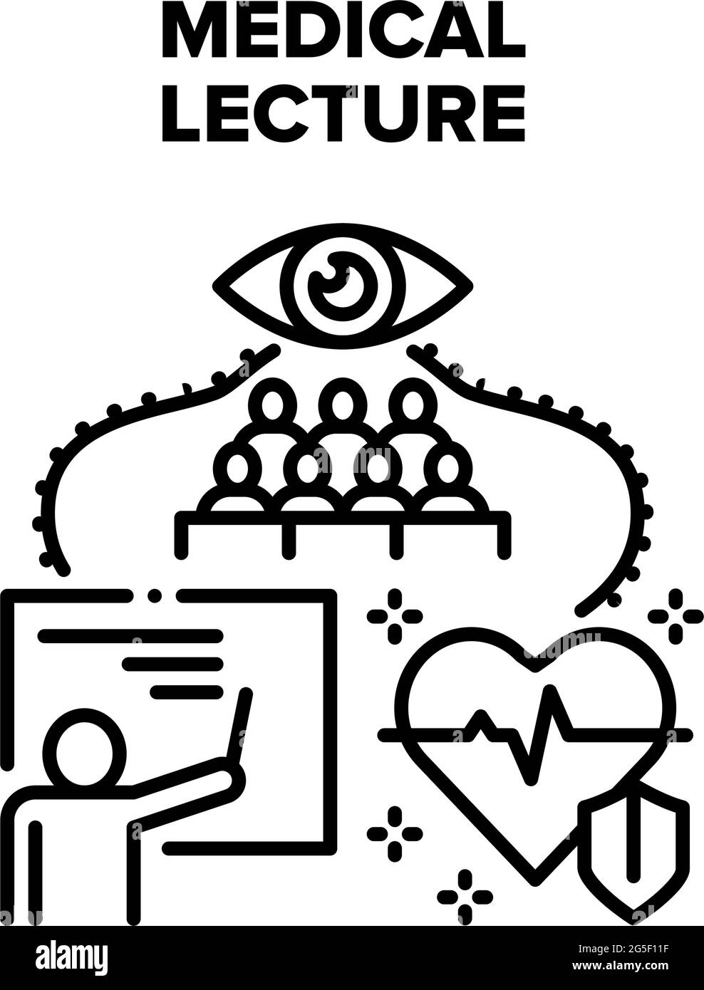 Medical Lecture Vector Concept Black Illustration Stock Vector Image ...