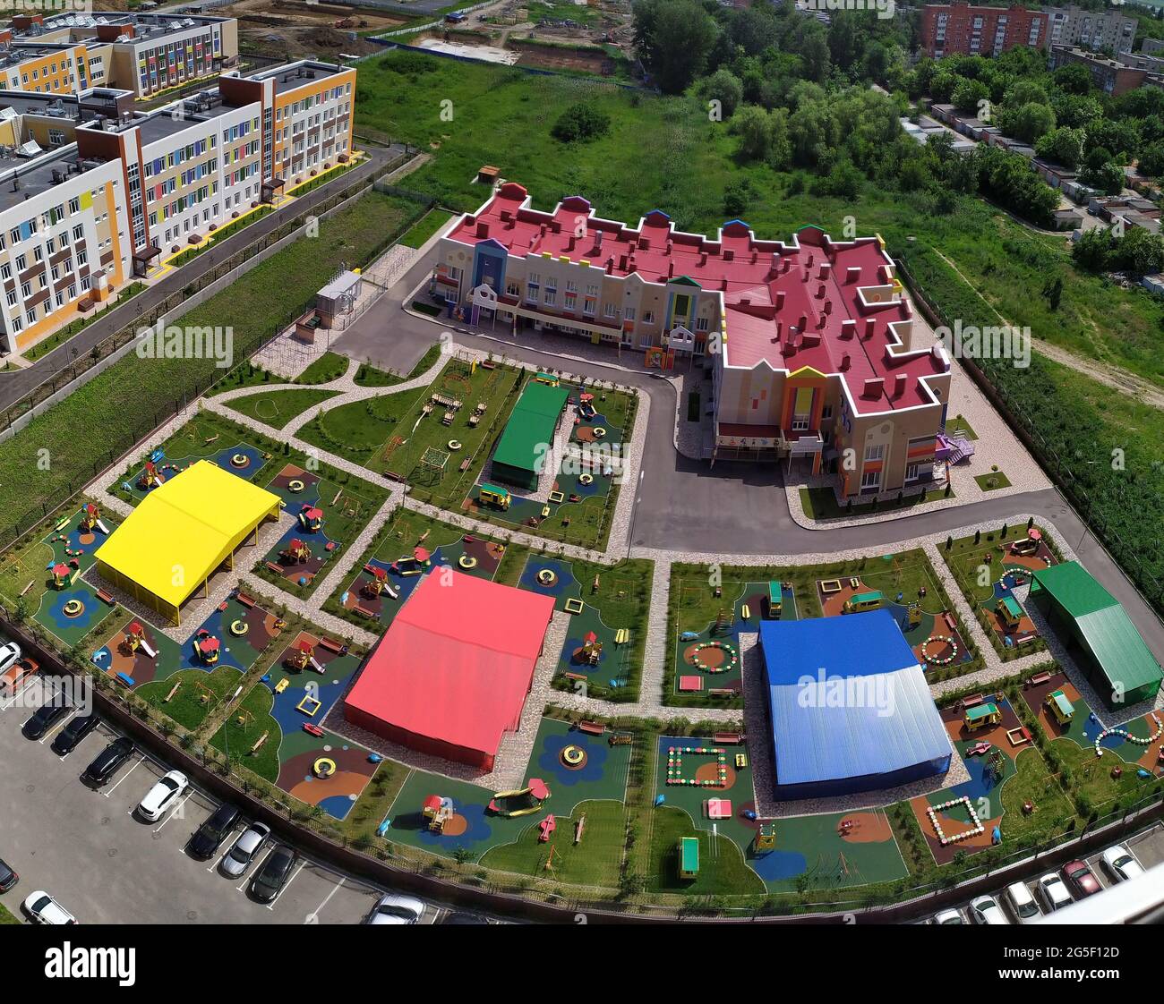 view from the balcony to the kindergarten Stock Photo - Alamy