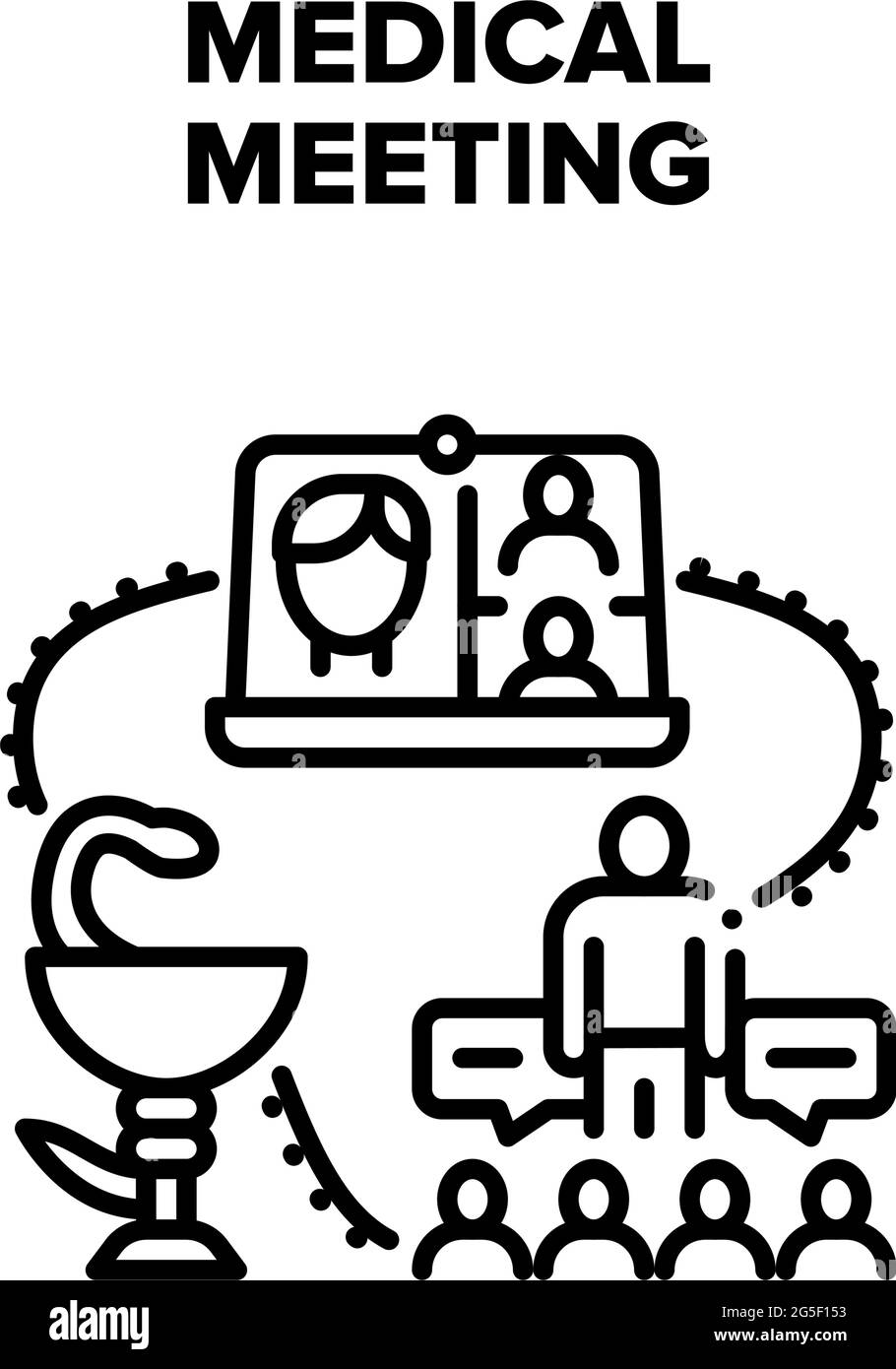 Medical Meeting Vector Concept Black Illustration Stock Vector Image ...