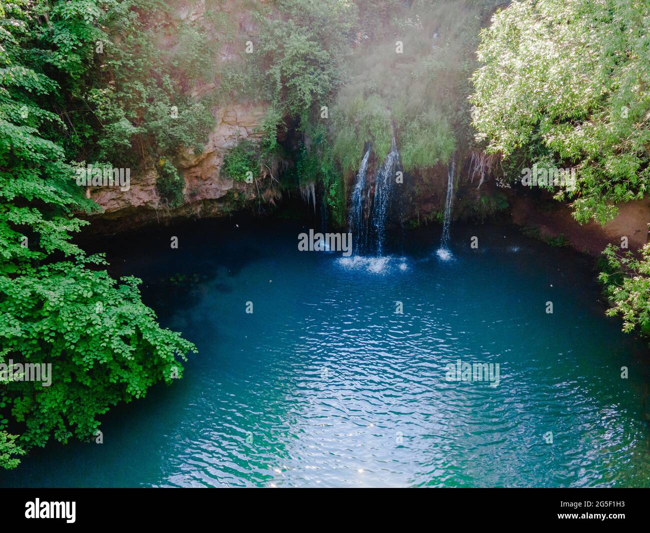 Top view small waterfall blue hi-res stock photography and images - Alamy