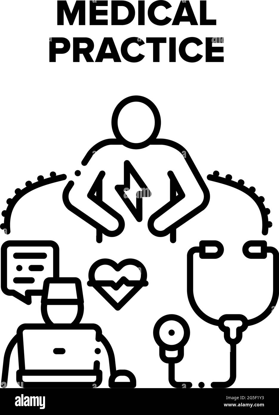Medical Practice Vector Concept Black Illustration Stock Vector Image ...