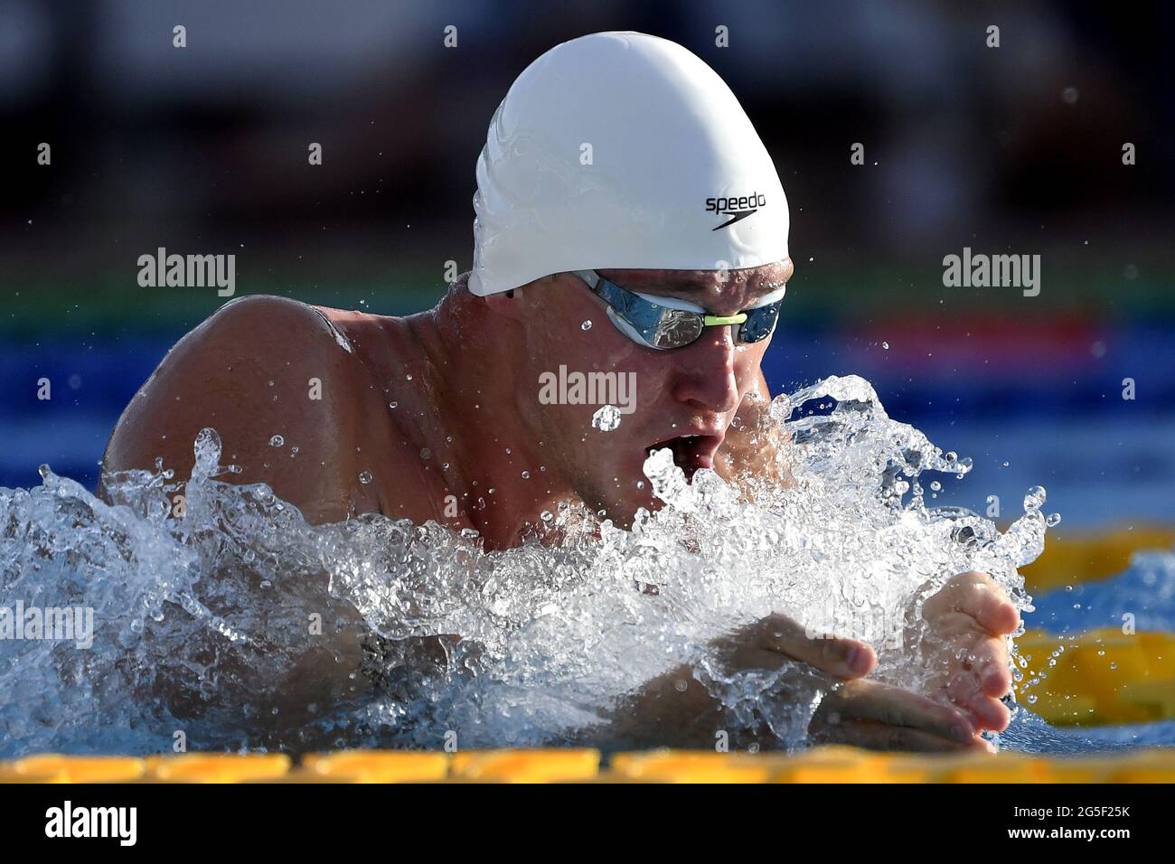 Dmitriy Balandin of Kazakhstan competes in the men 100m breaststroke ...