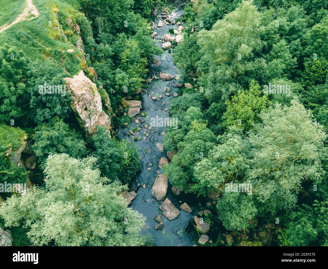 river in canyon overhead top view Stock Photo - Alamy