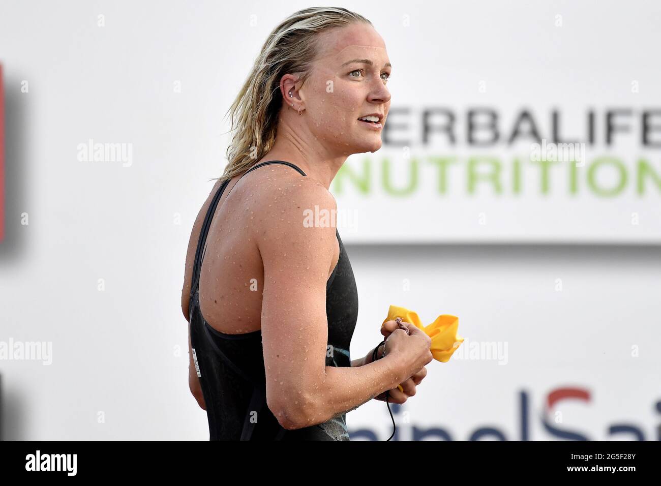 Rome, Italy. 25th June, 2021. Sarah Sjostrom of Sweden reactss after ...