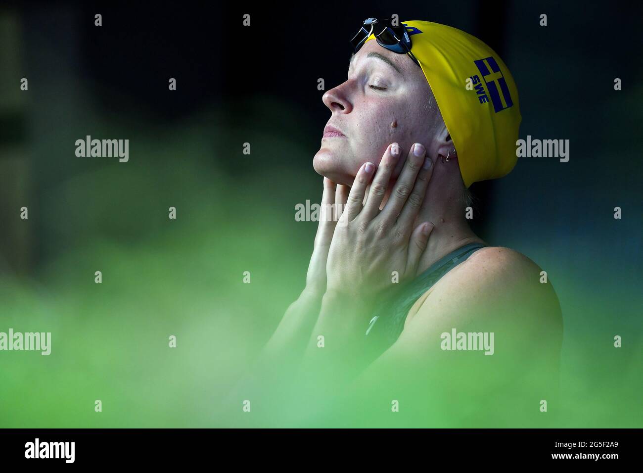 Rome, Italy. 25th June, 2021. Sarah Sjostrom of Sweden prepares to ...