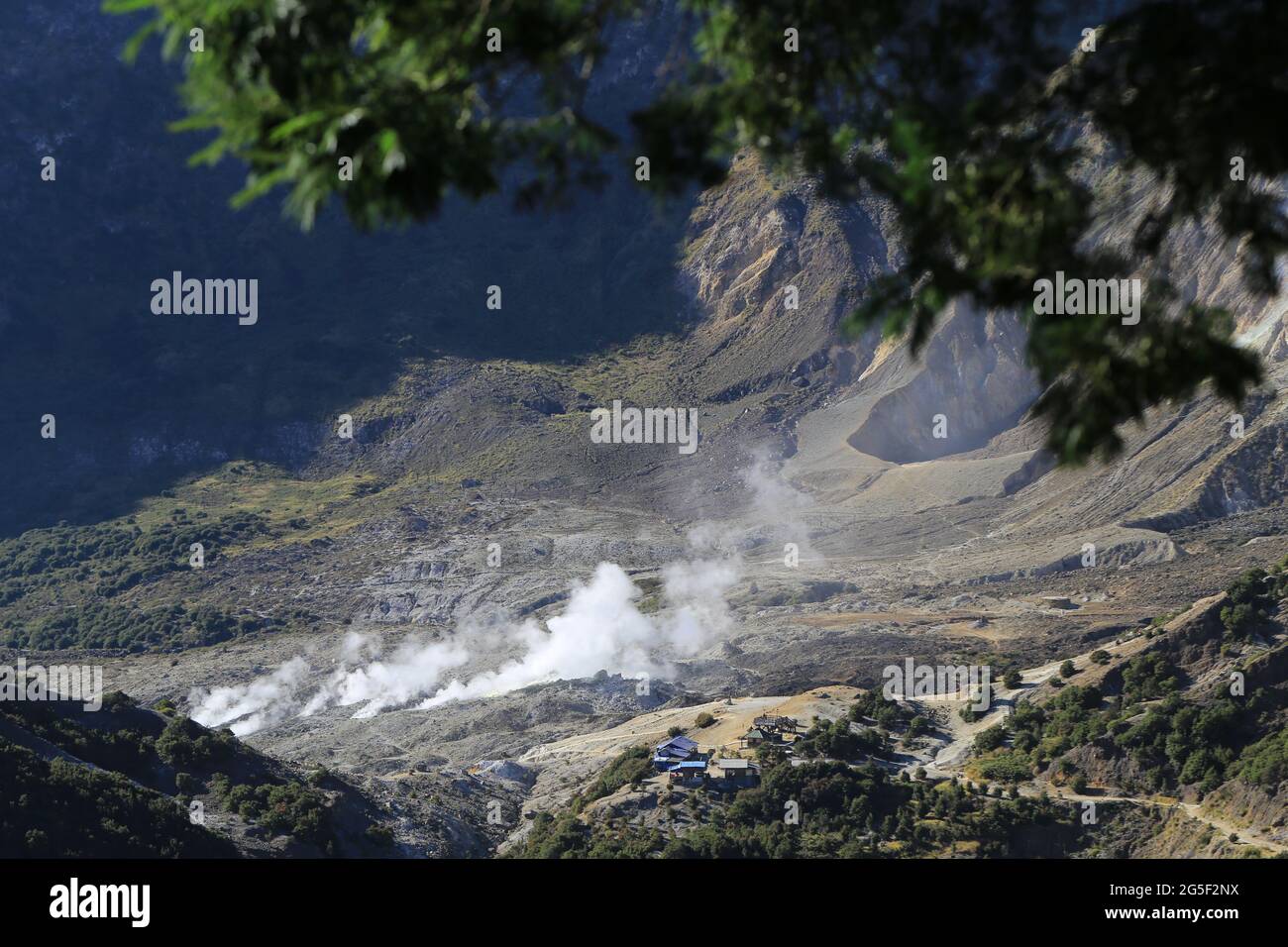 Indonesia active volcano of mountain West Java Stock Photo - Alamy