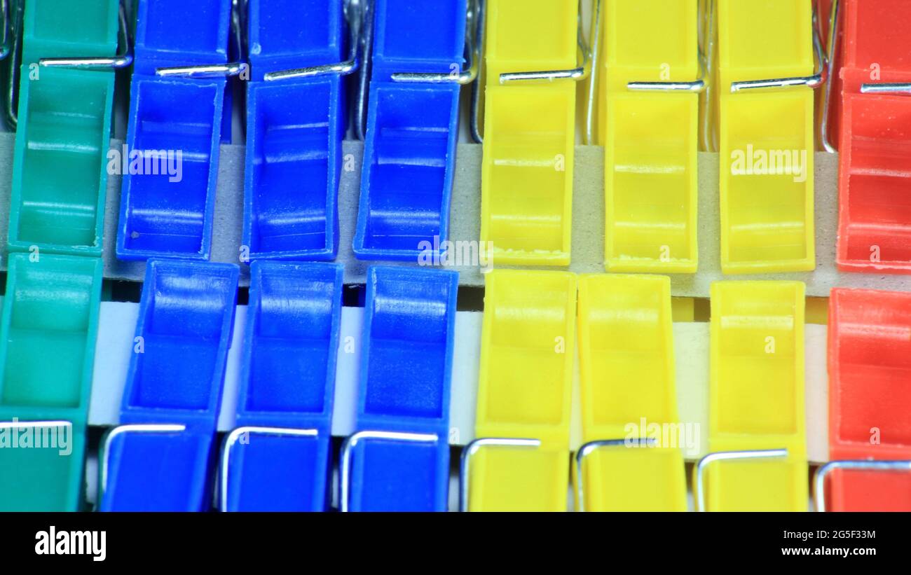 set of plastic clothespin Stock Photo - Alamy
