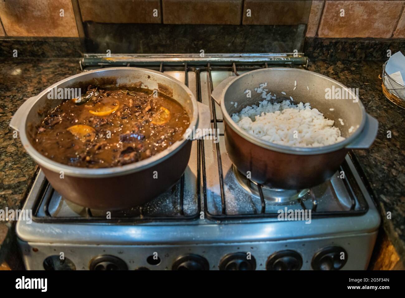 Feijoada (bean stew) - Brazilian Traditional Food (Dry Beef, Cabbage ...