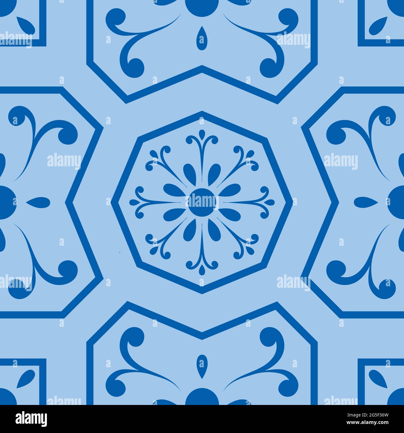 Blue Moroccan tile Pattern in Vector. Vector illustration Stock Vector ...