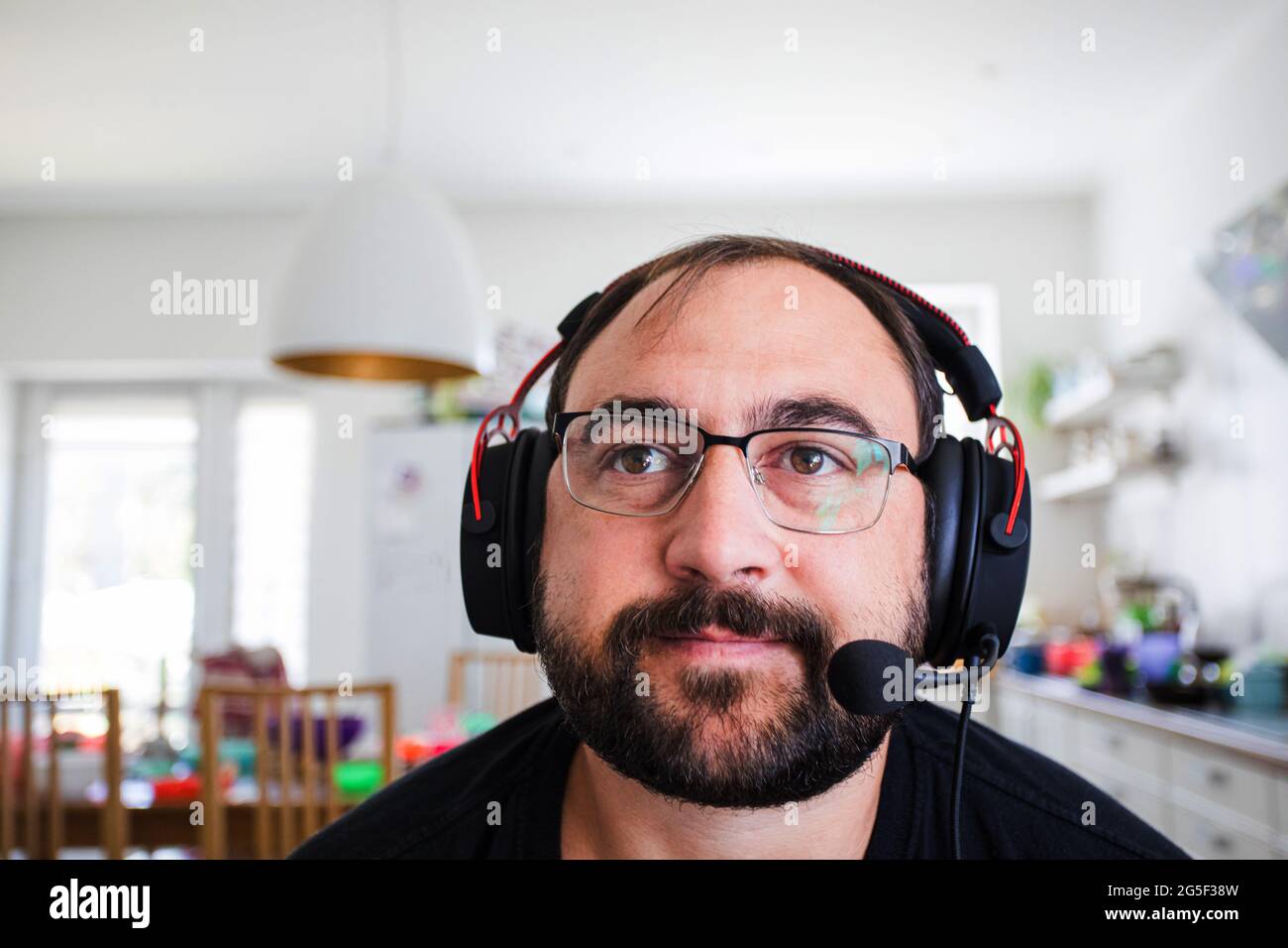 Cheerful businessman video calling hi-res stock photography and images ...