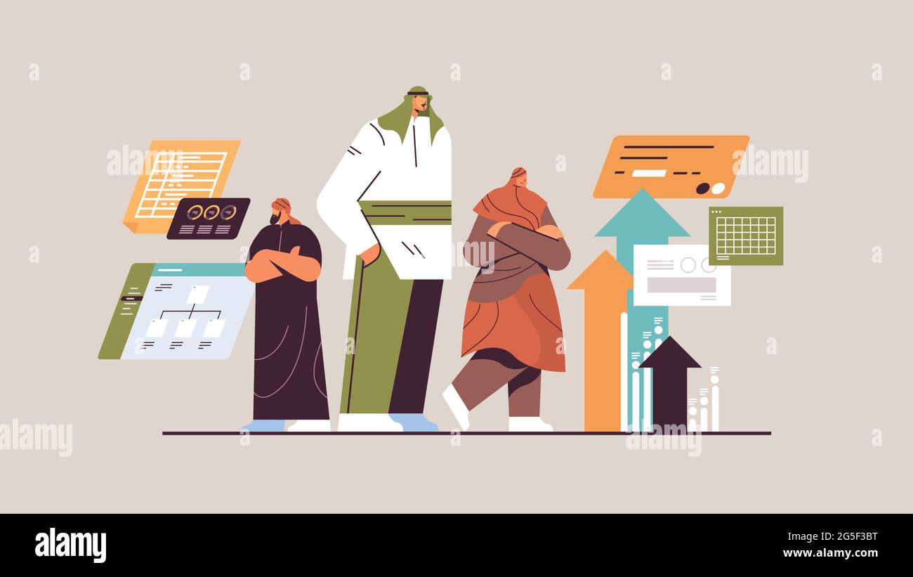 arab businesspeople team brainstorming business development teamwork ...