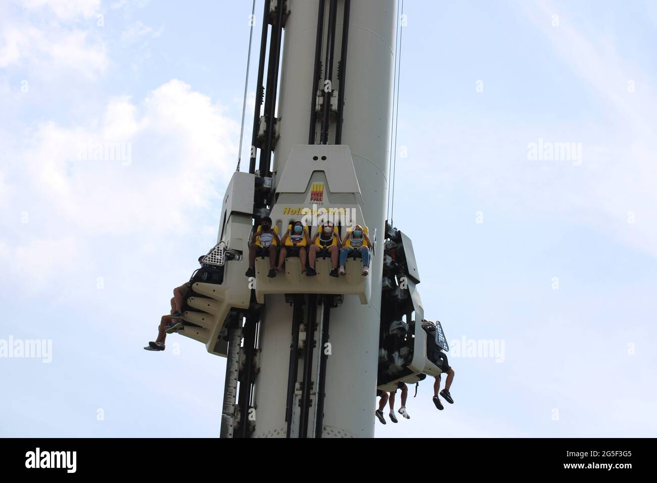 Free Fall Tower at Holiday-Park in Hassloch, Germany Stock Photo - Alamy