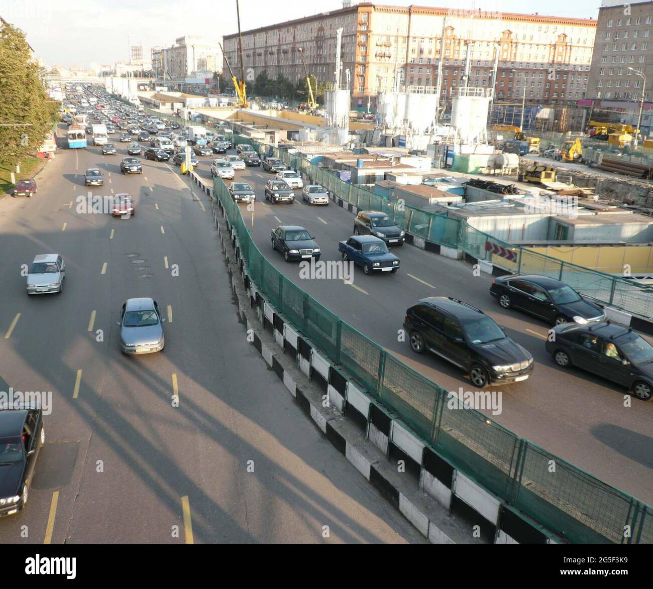 traffic on street repair at day Stock Photo - Alamy