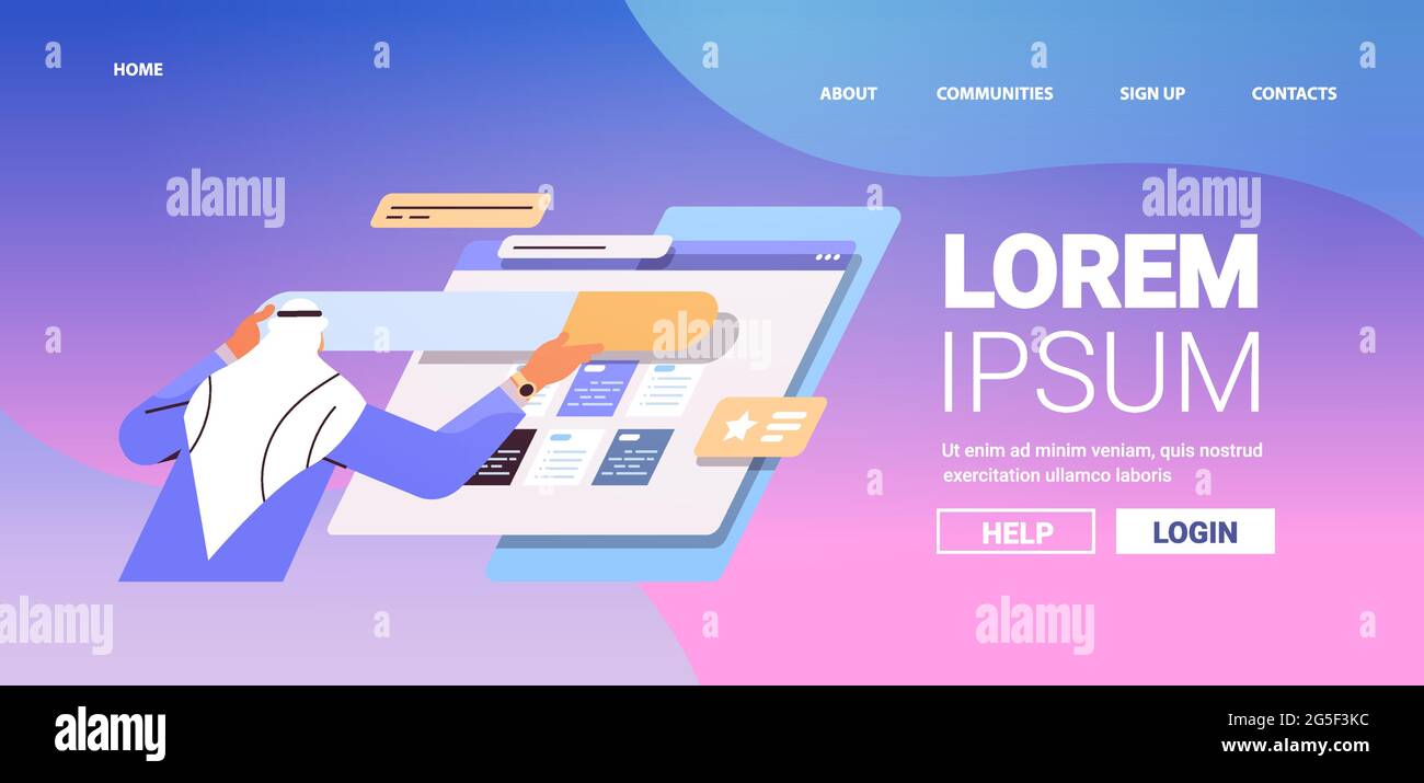 arab man developer creating website ui interface web application development program software ...
