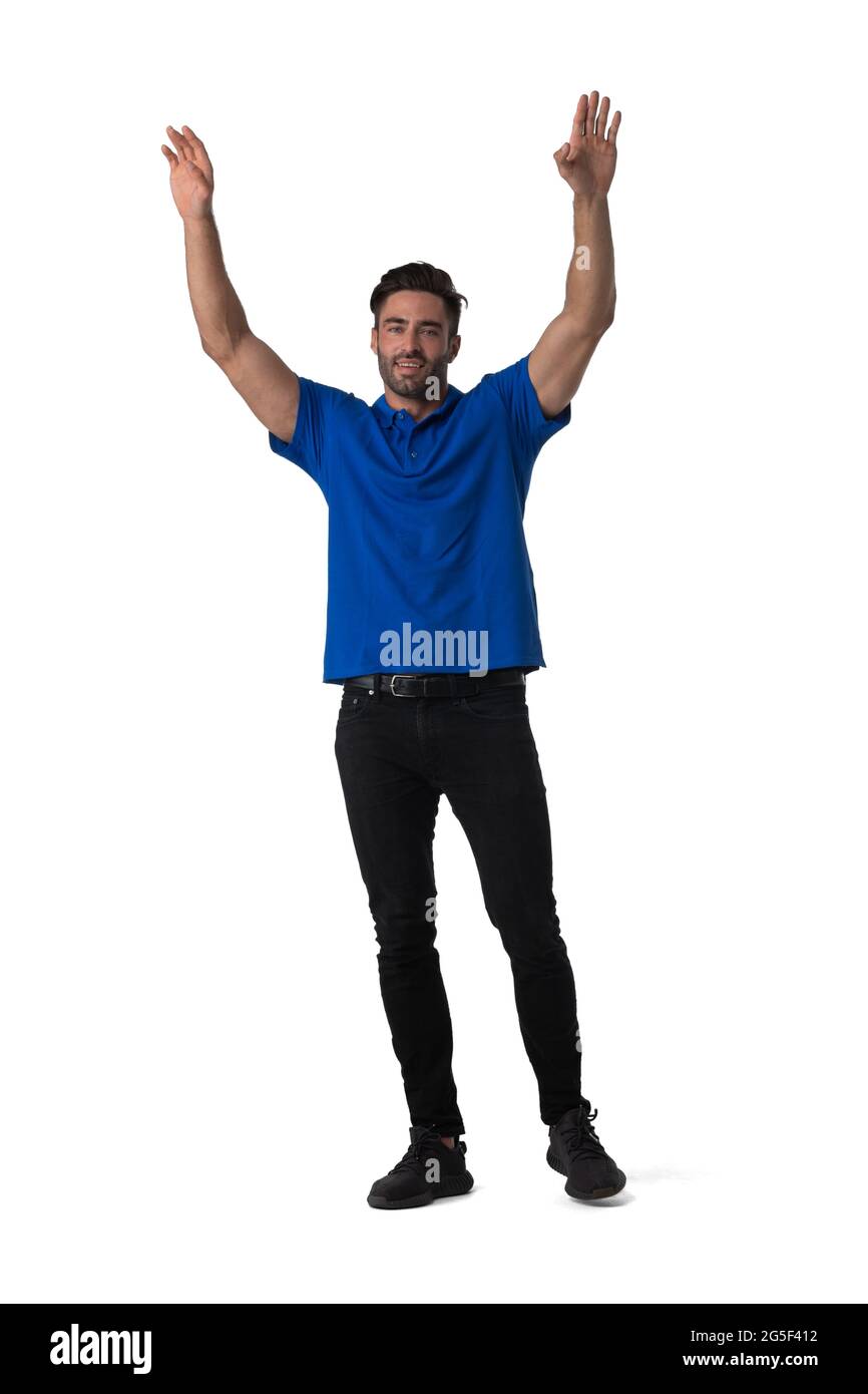 Young tall man standing white Cut Out Stock Images & Pictures - Alamy