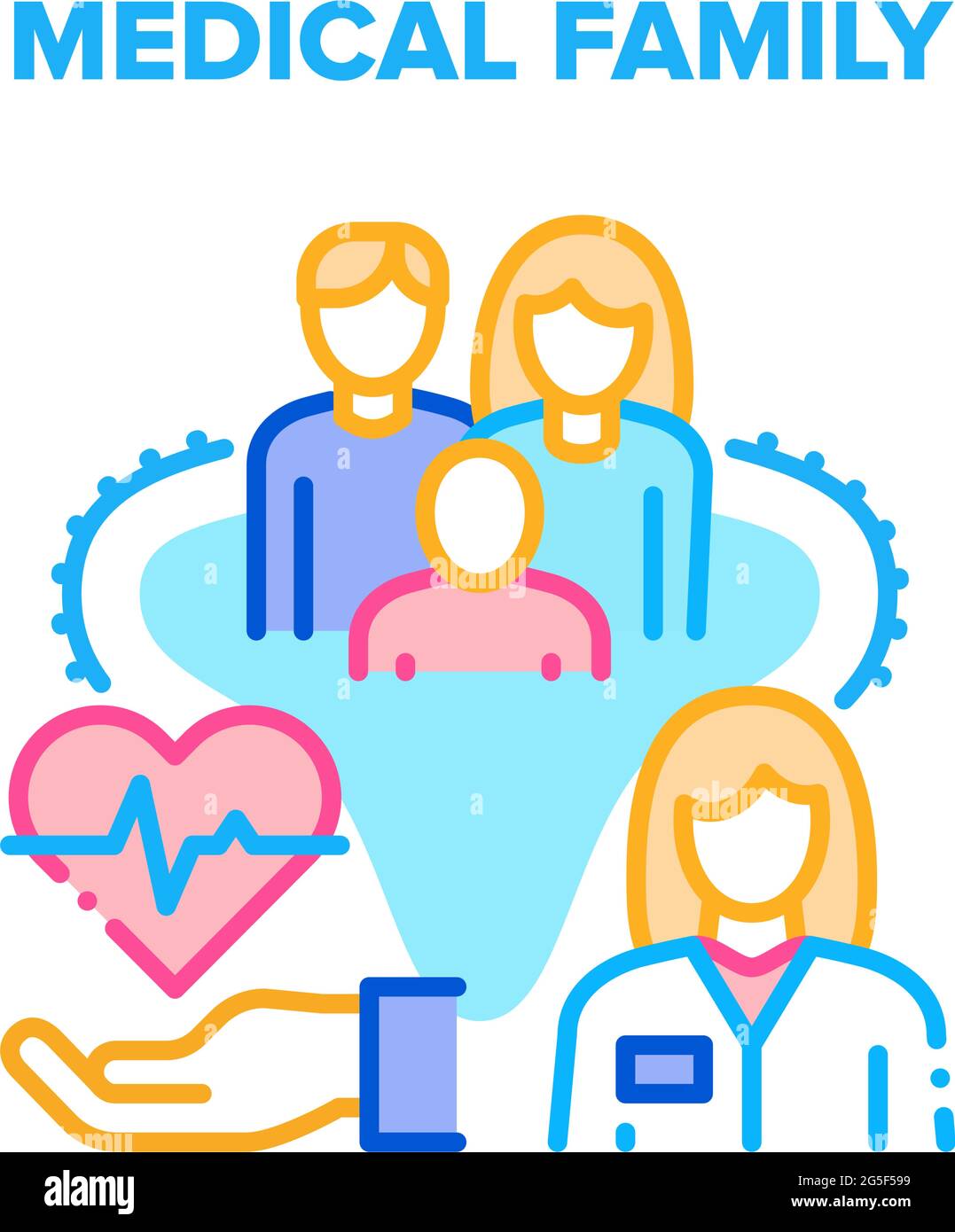 Medical Family Vector Concept Color Illustration Stock Vector Image ...