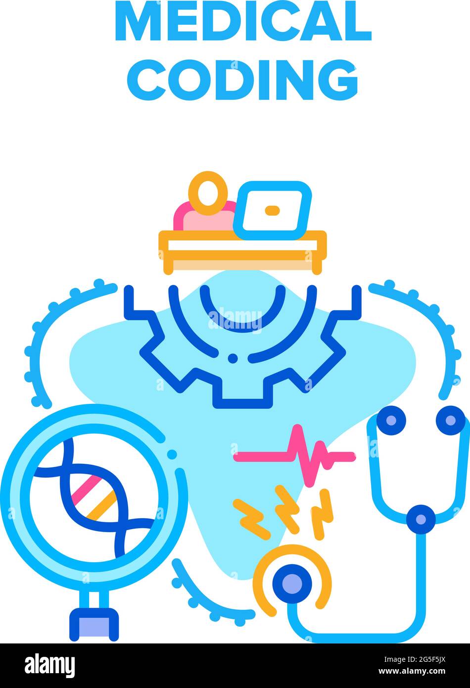 Medical Coding Vector Concept Color Illustration Stock Vector Image ...