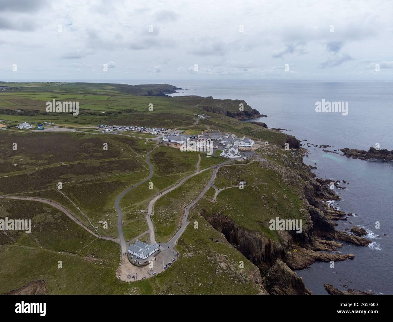 Lands end cornwall england uk aerial drone Stock Photo - Alamy