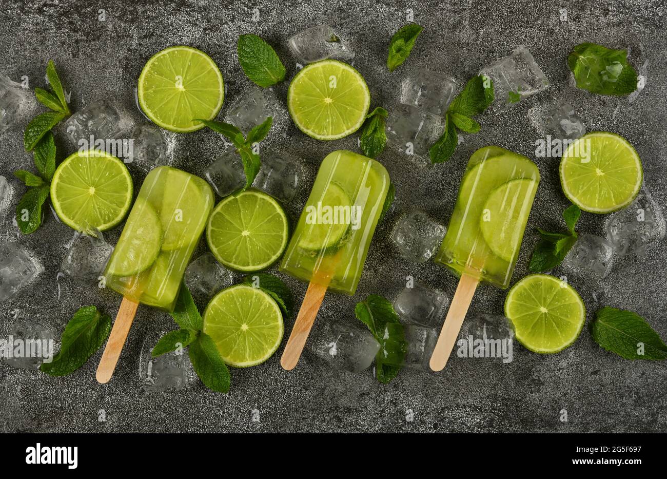 Fruit popsicle lime slices ice cubes hi-res stock photography and ...
