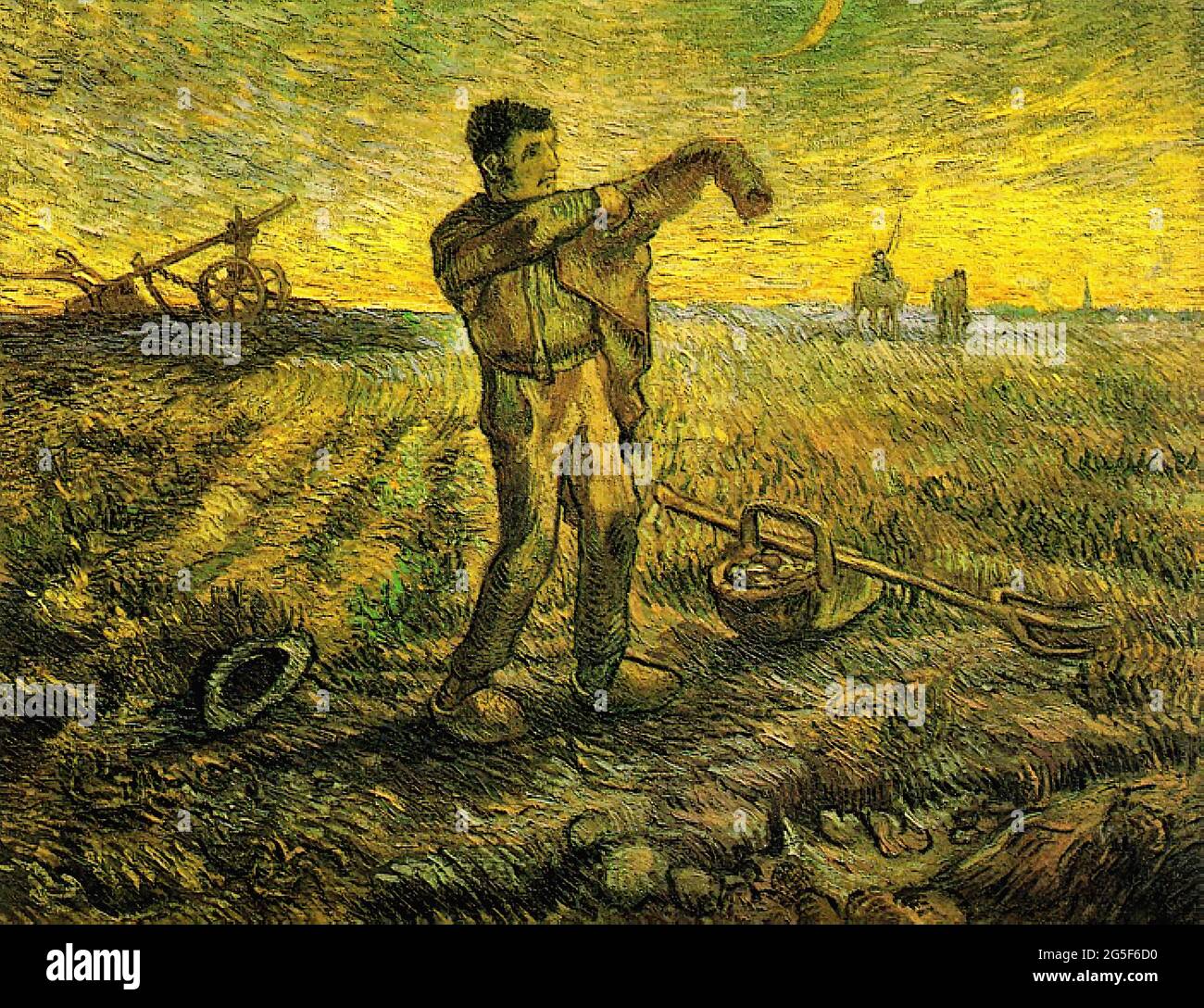 Vincent Van Gogh - Evening End Day After Millet 1889 Stock Photo - Alamy