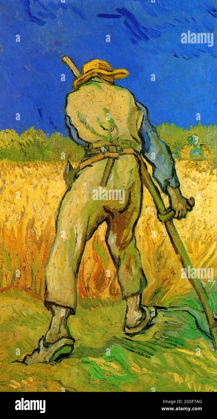 Vincent Van Gogh - Reaper After Millet 1889 Stock Photo - Alamy