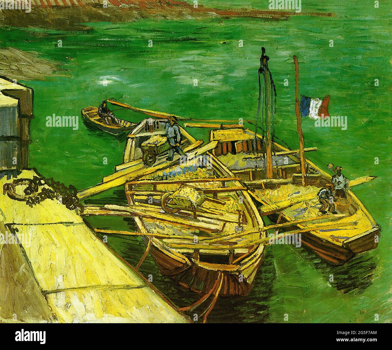 Vincent Van Gogh - Quay with Men Unloading Sand Barges 1888 1 1888 ...