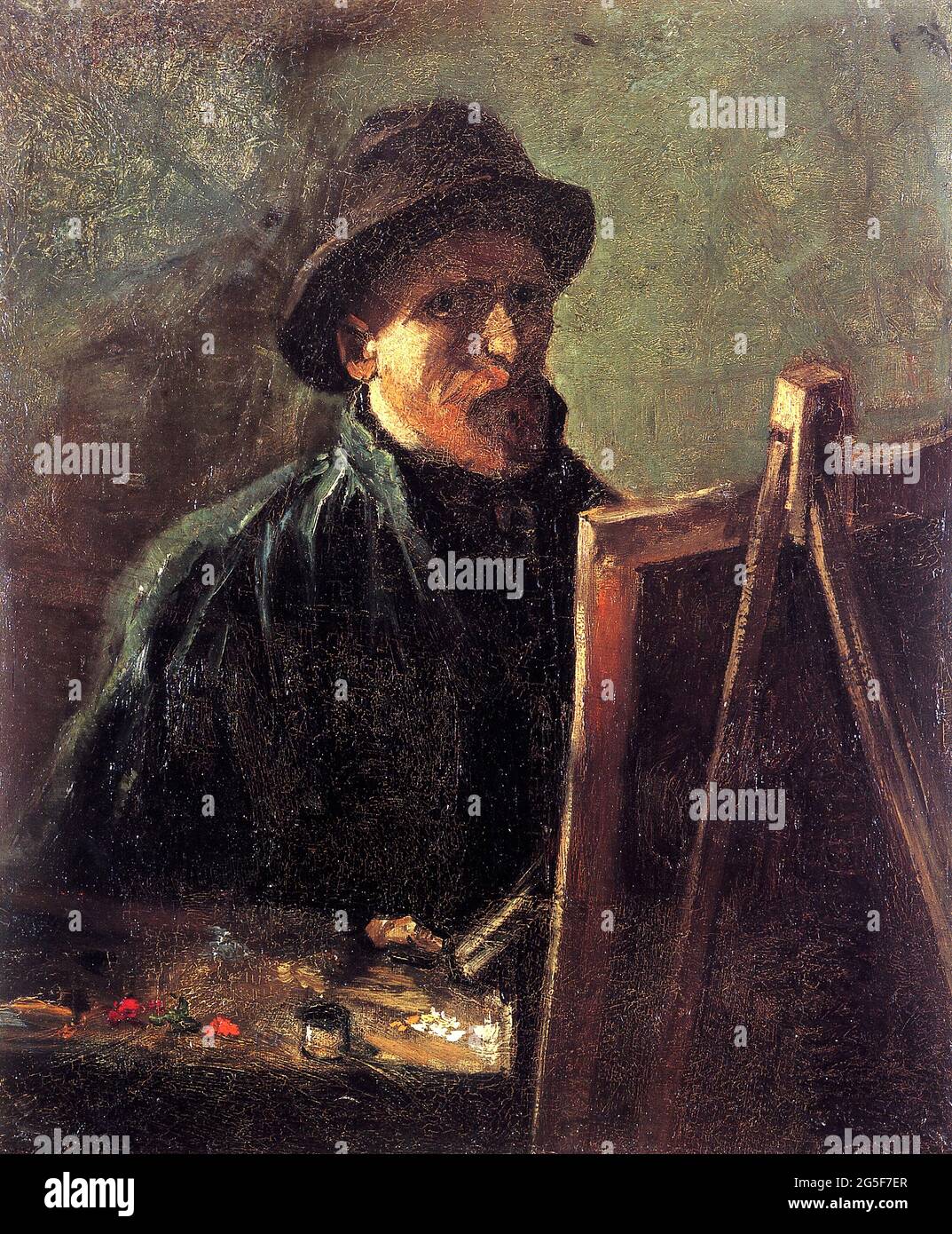 Vincent Van Gogh - Self Portrait with Dark Felt Hat Easel 1886 Stock ...