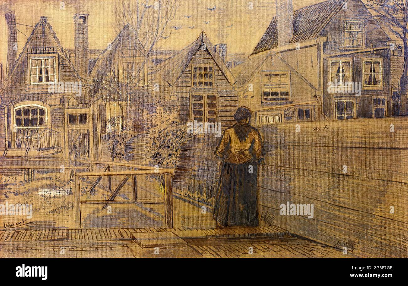 Vincent Van Gogh - Sien S Mother S House Seen Backyard 1882 Stock Photo ...