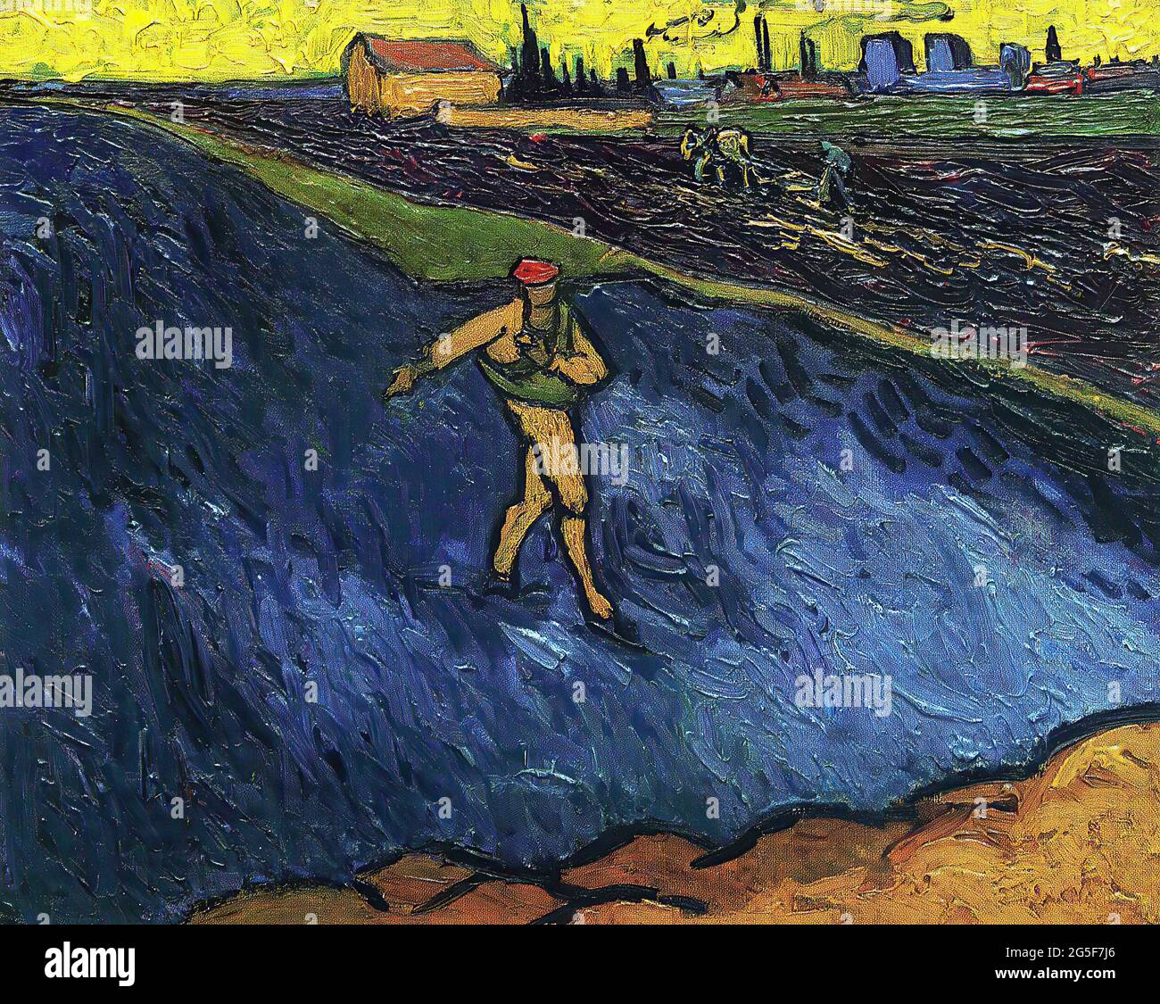 Vincent Van Gogh - Sower Outskirts Arles Background 1888 Stock Photo ...