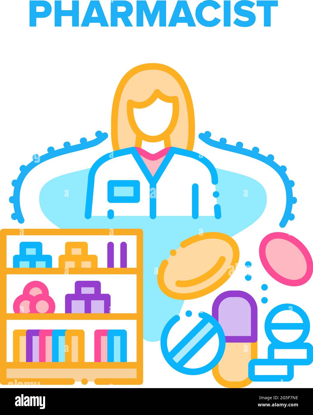 Pharmacist Work Vector Concept Color Illustration Stock Vector Image ...