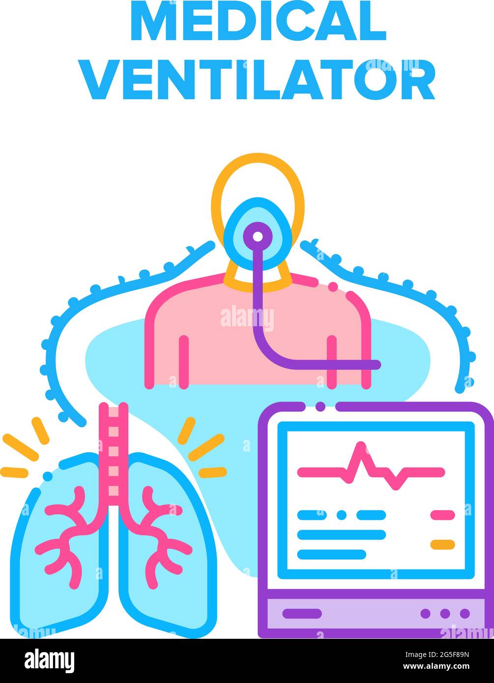 Medical Ventilator Equipment Vector Concept Color Stock Vector Image ...