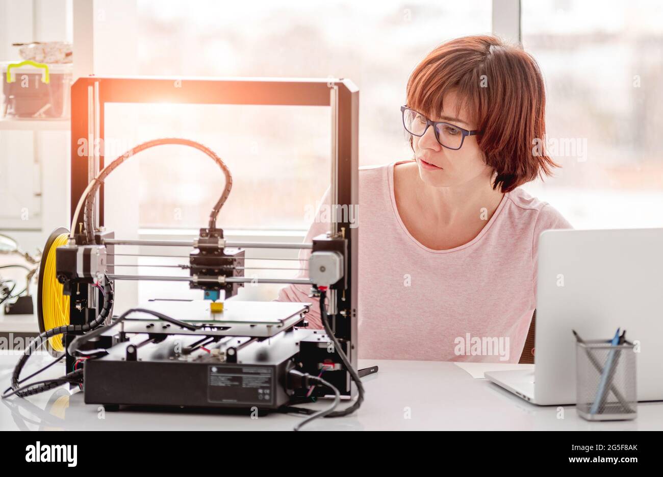 Woman printer hi-res stock photography and images - Alamy