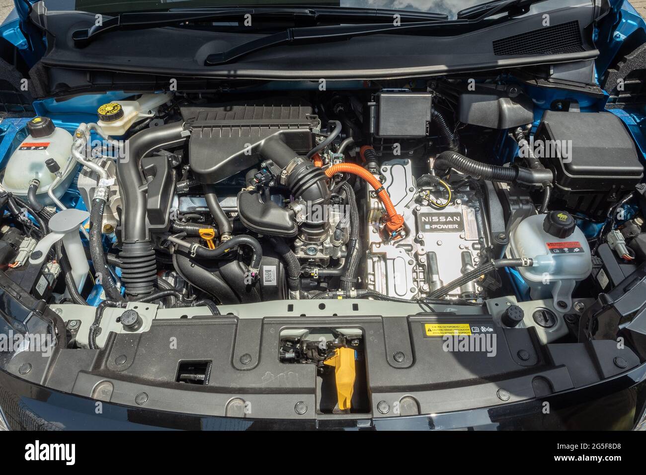 Hong Kong, China June 8, 2021 : Nissan Note e-Power Engine and Motor ...