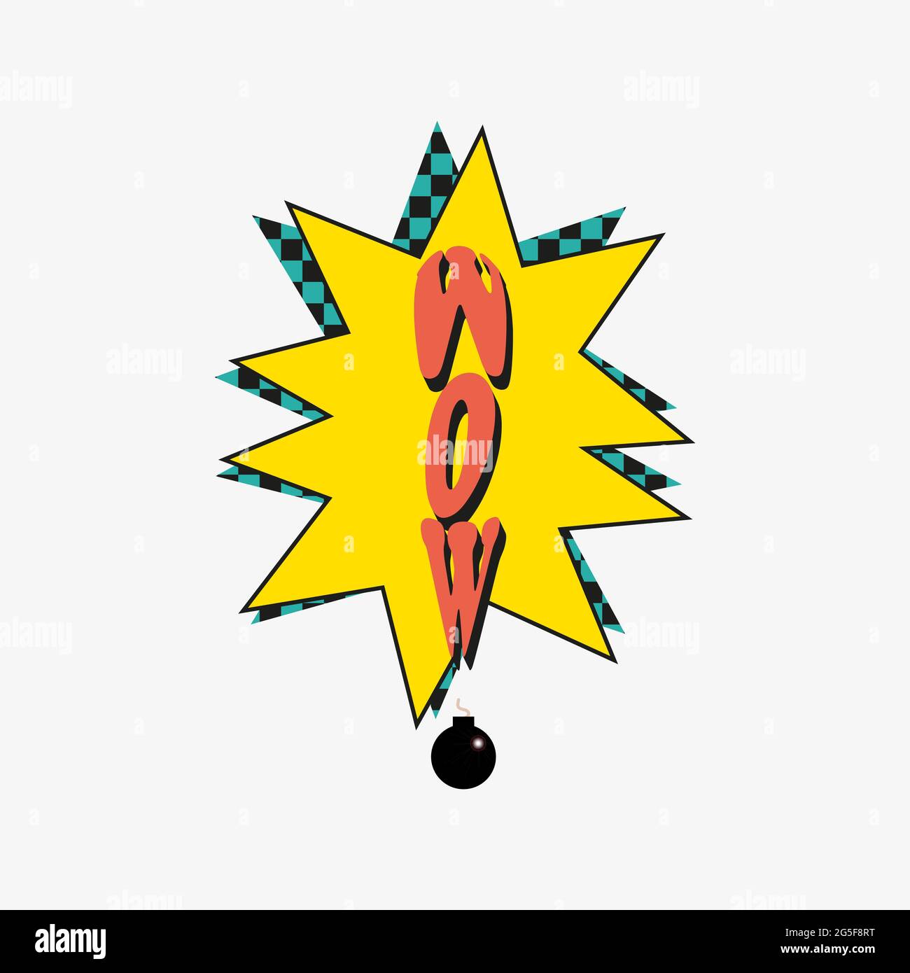 Wow. Vector bright cartoon illustration in retro pop art style. Comic ...