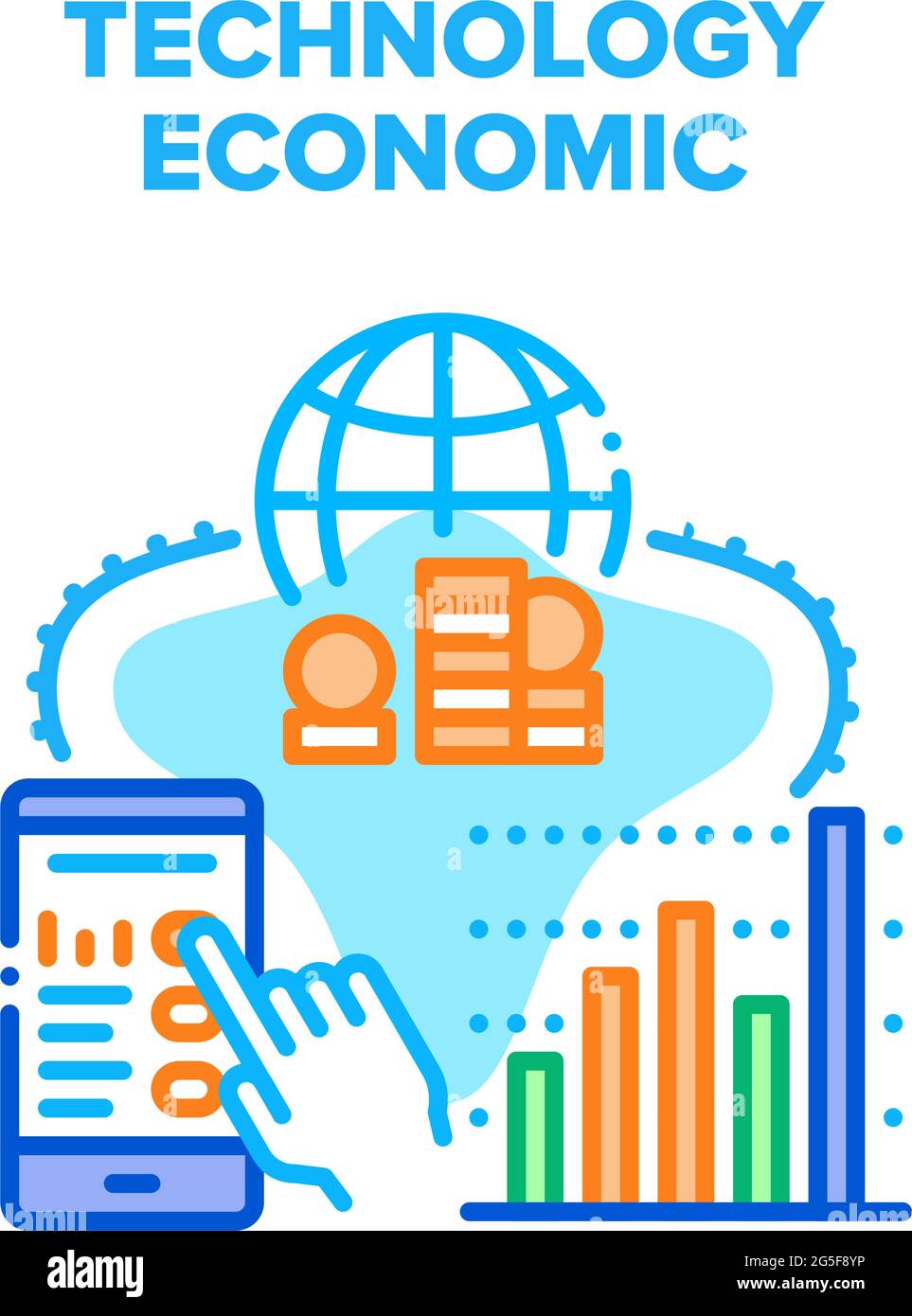 Technology Economic Finance Vector Concept Color Stock Vector Image ...