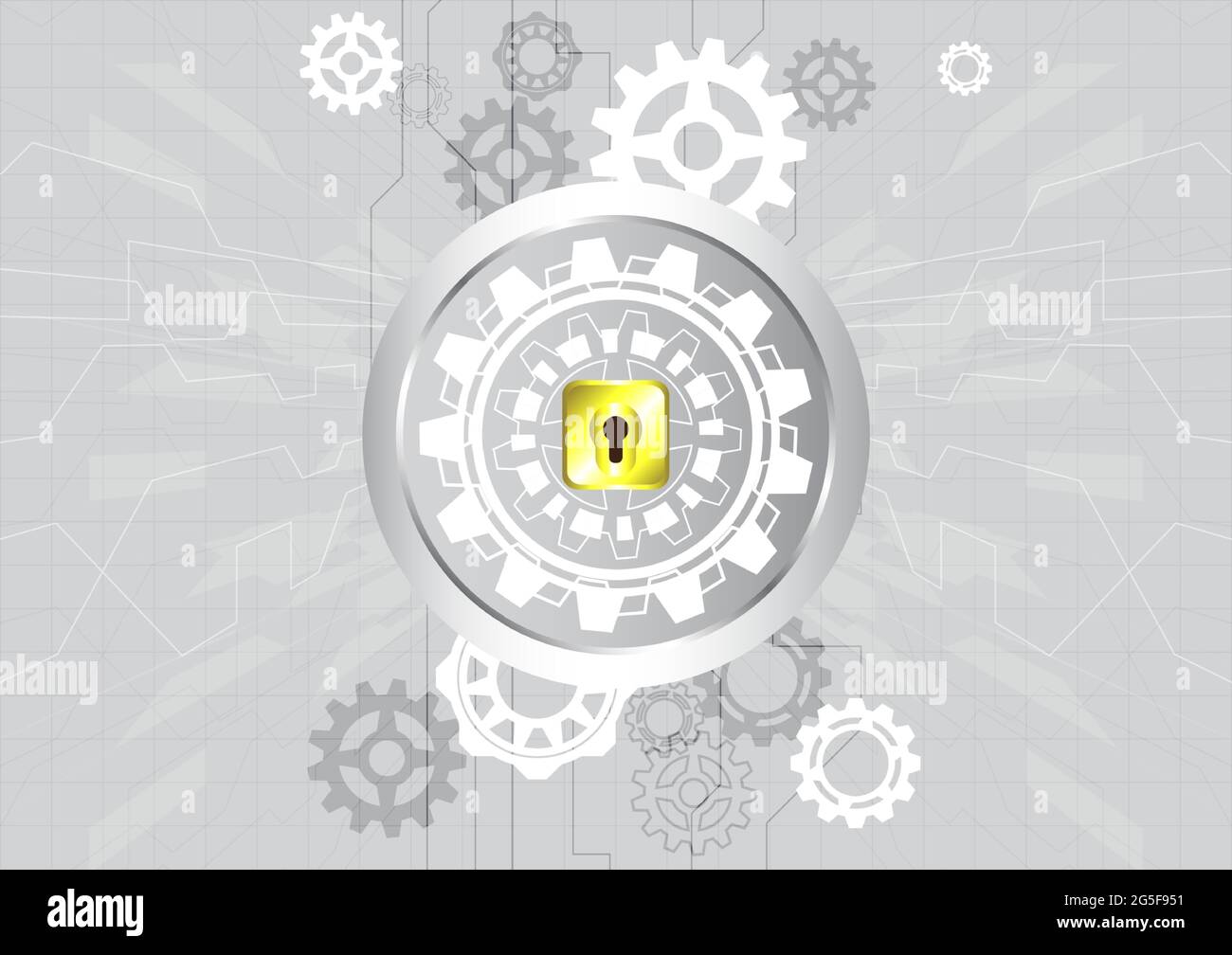 Technology gear and circle. Protect and scurity of safe mechanism ...
