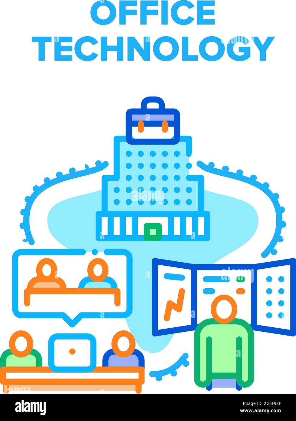 Office Digital Technology Vector Concept Color Stock Vector Image & Art ...