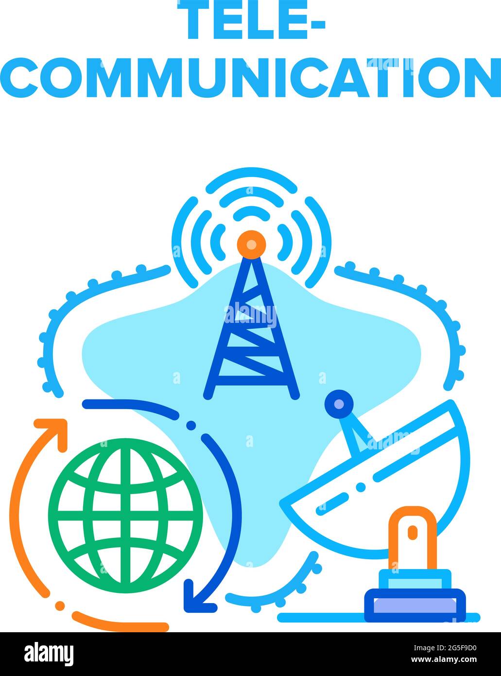 Telecommunication Technology Vector Concept Color Stock Vector Image ...