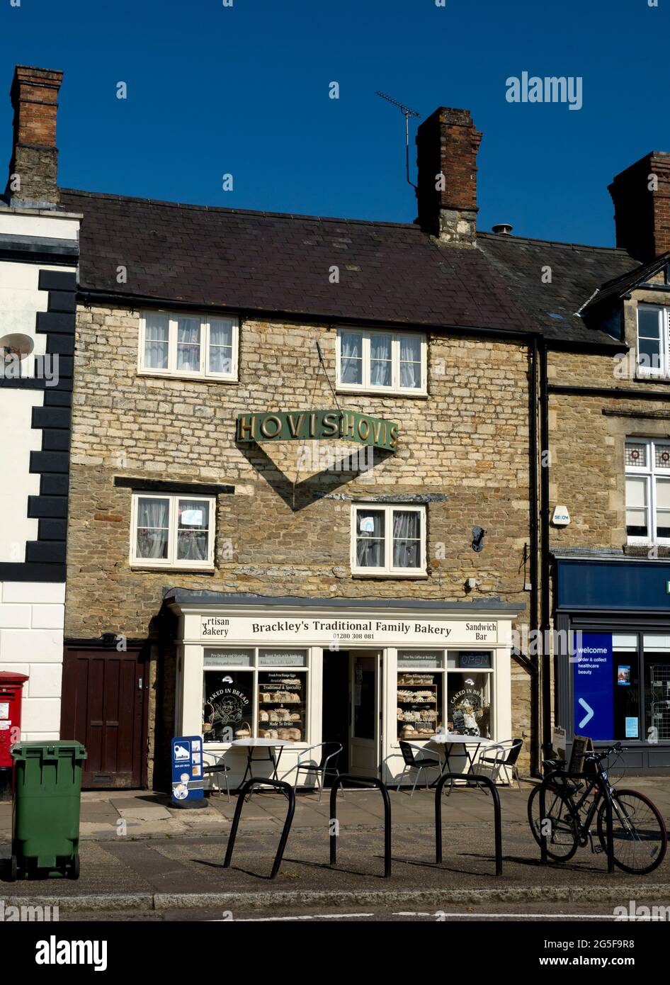 A bakers shop in Market Place, Brackley, Northamptonshire, England, UK ...