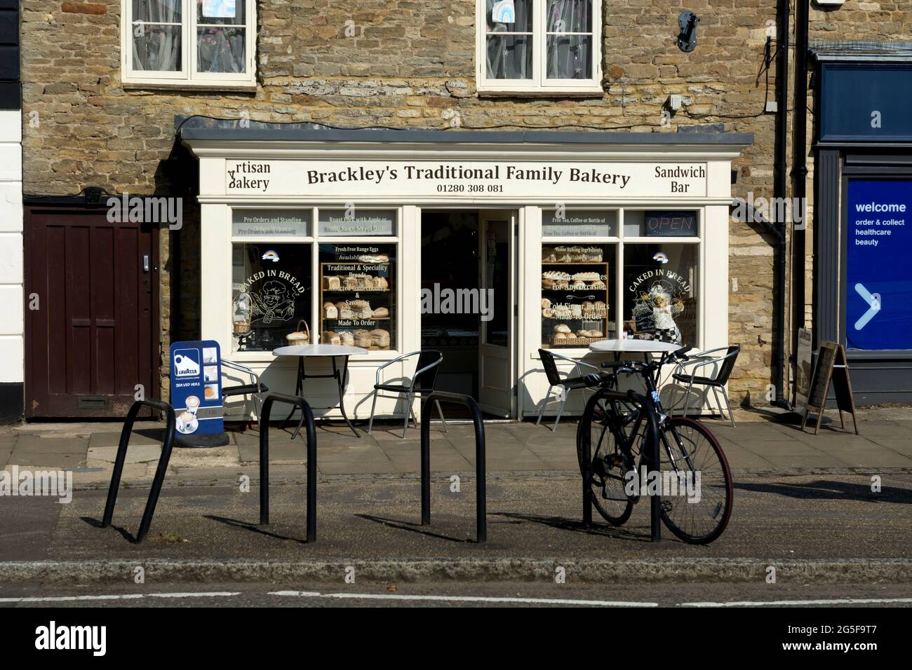 A bakers shop in Market Place, Brackley, Northamptonshire, England, UK ...
