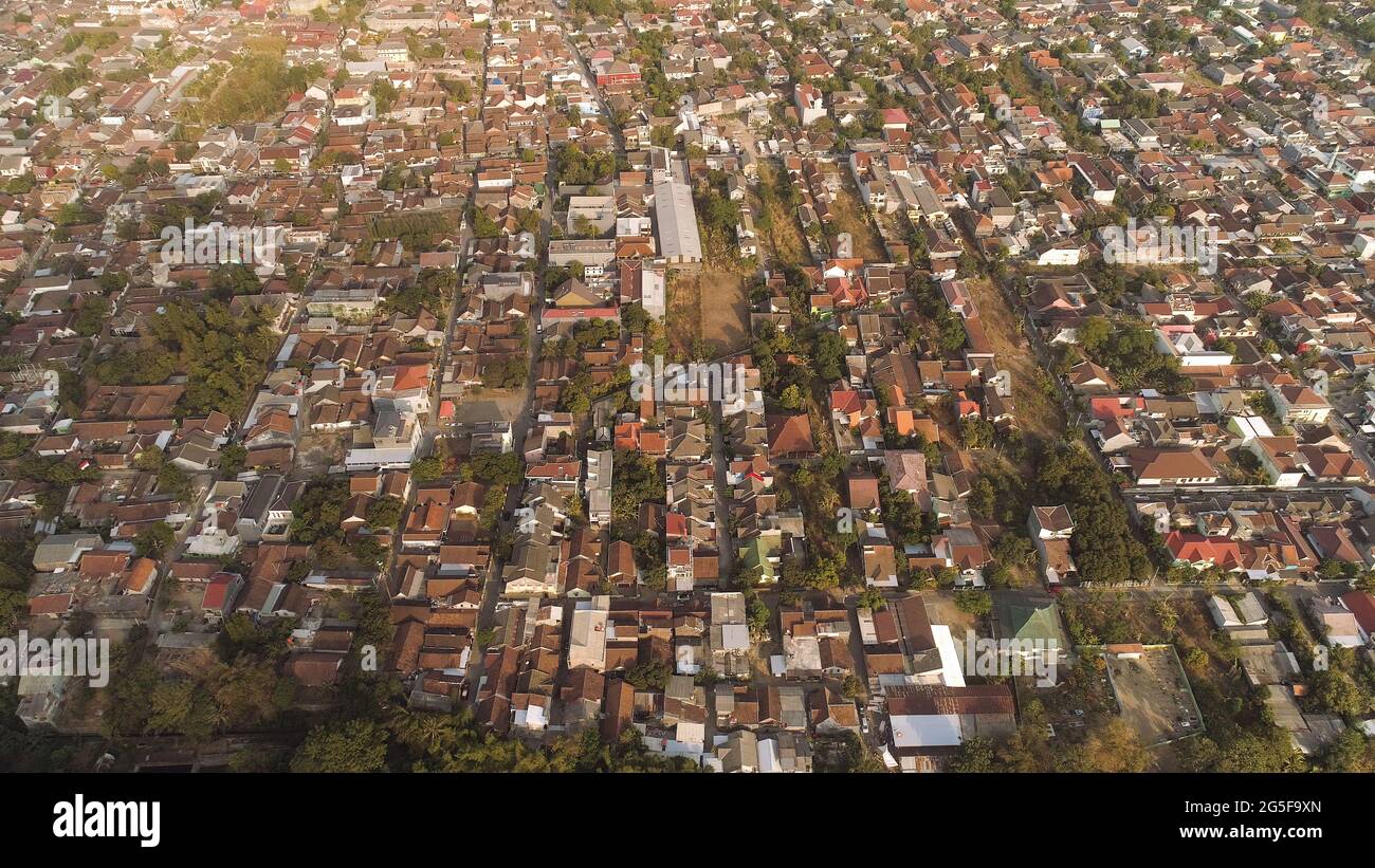 aerial view yogyakarta city cultural capital indonesia located on java ...