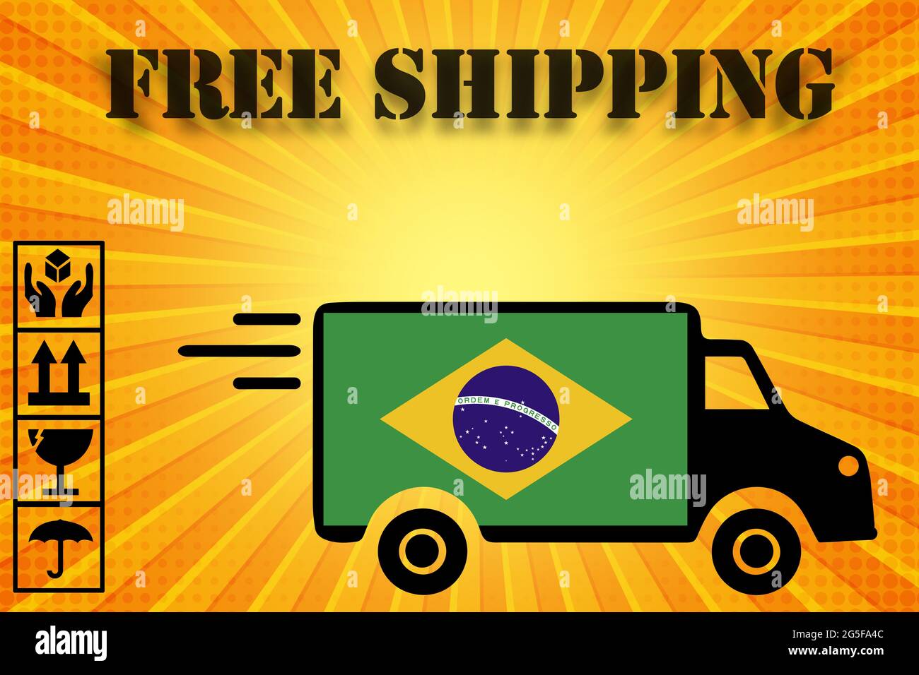 Brazil Logistics Concept. black Commercial Industrial Cargo Delivery ...