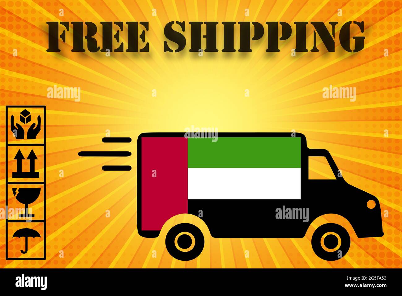 United Arab Emirates Logistics Concept. black Commercial Industrial ...