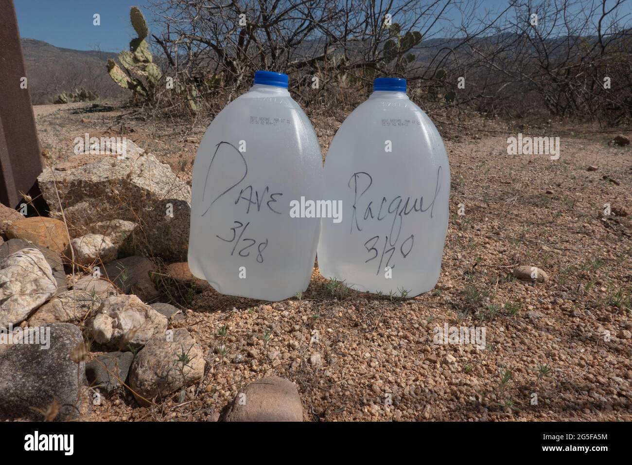 Desert water cache, Arizona Trail, Arizona, U.S.A Stock Photo - Alamy