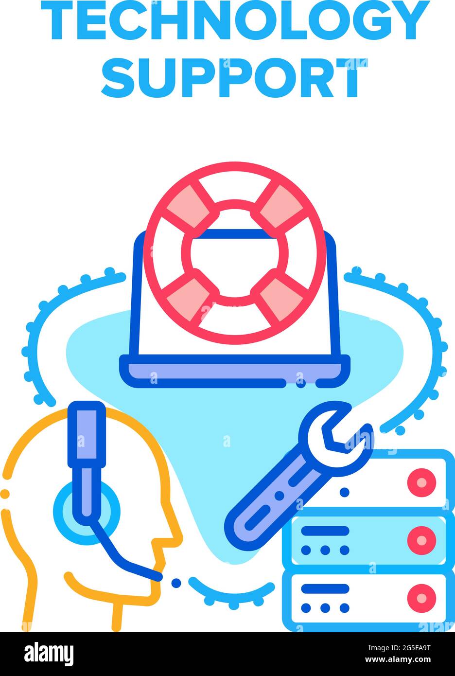 Technology Support Assist Vector Concept Color Stock Vector Image & Art ...