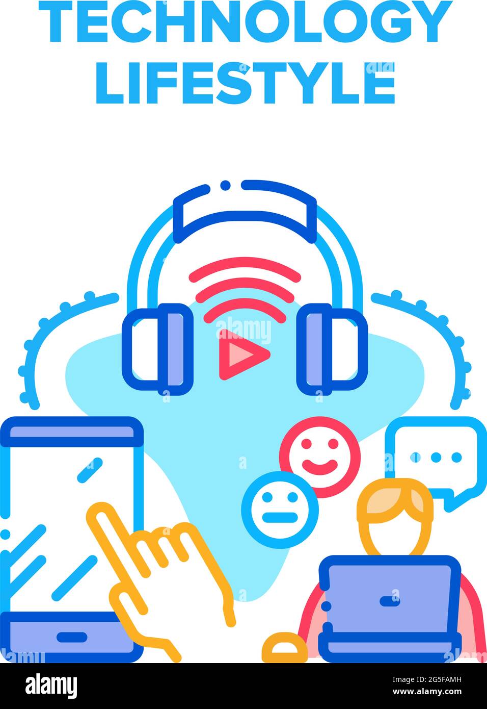 Technology Digital Lifestyle Vector Concept Color Stock Vector Image ...